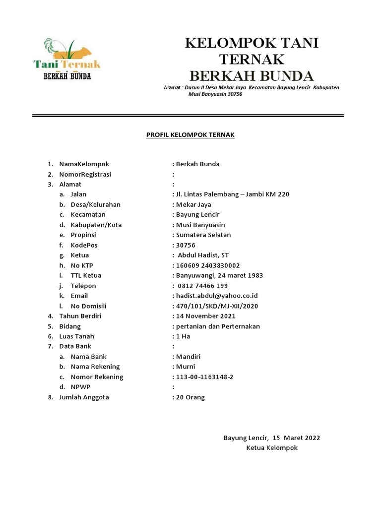 Profil KELOMPOK TERNAK | PDF