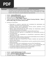 PDS-Work Experience Sheet | PDF