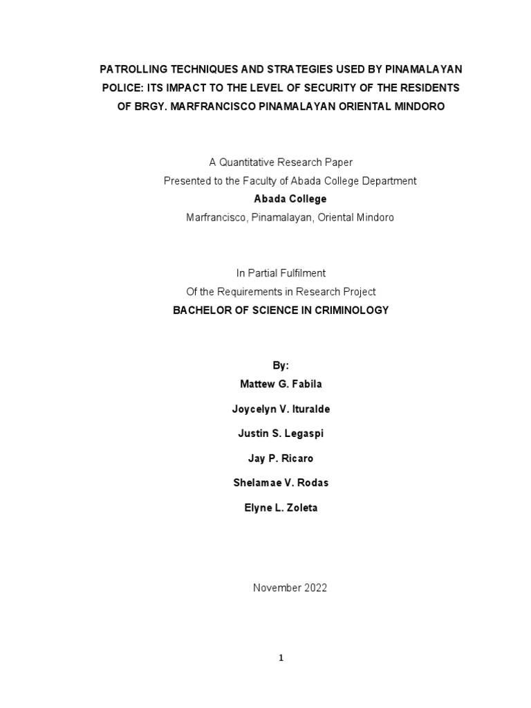 Guide Thesis | PDF | Police | Community Policing