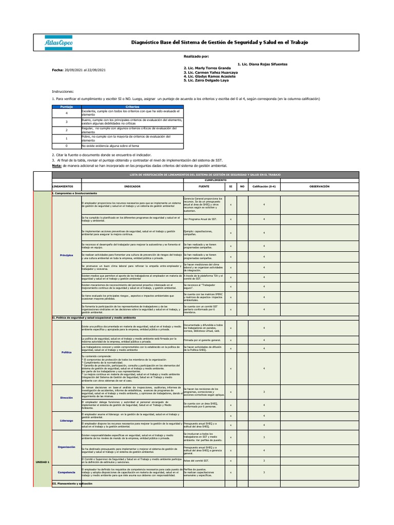 Diagnostico - Línea - Base ACP | PDF | Planificación | Seguridad y ...