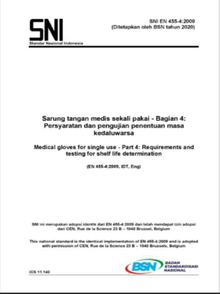 SNI EN 455 Bagian 4 | PDF