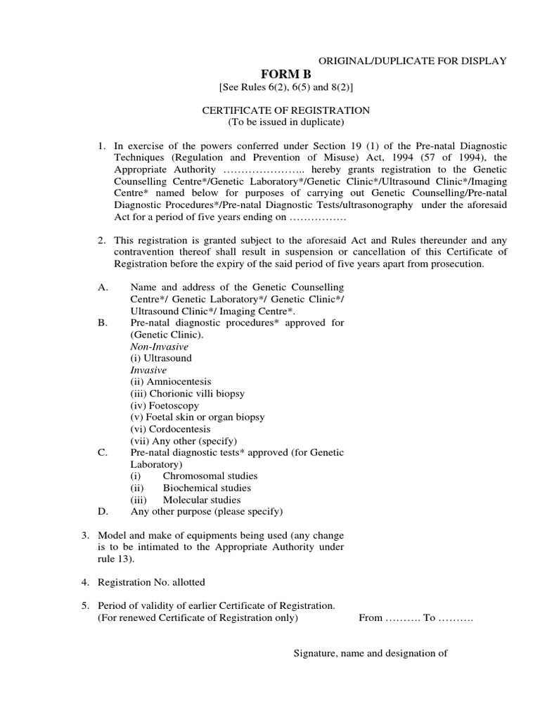 Form B | PDF | Obstetrics | Clinical Medicine