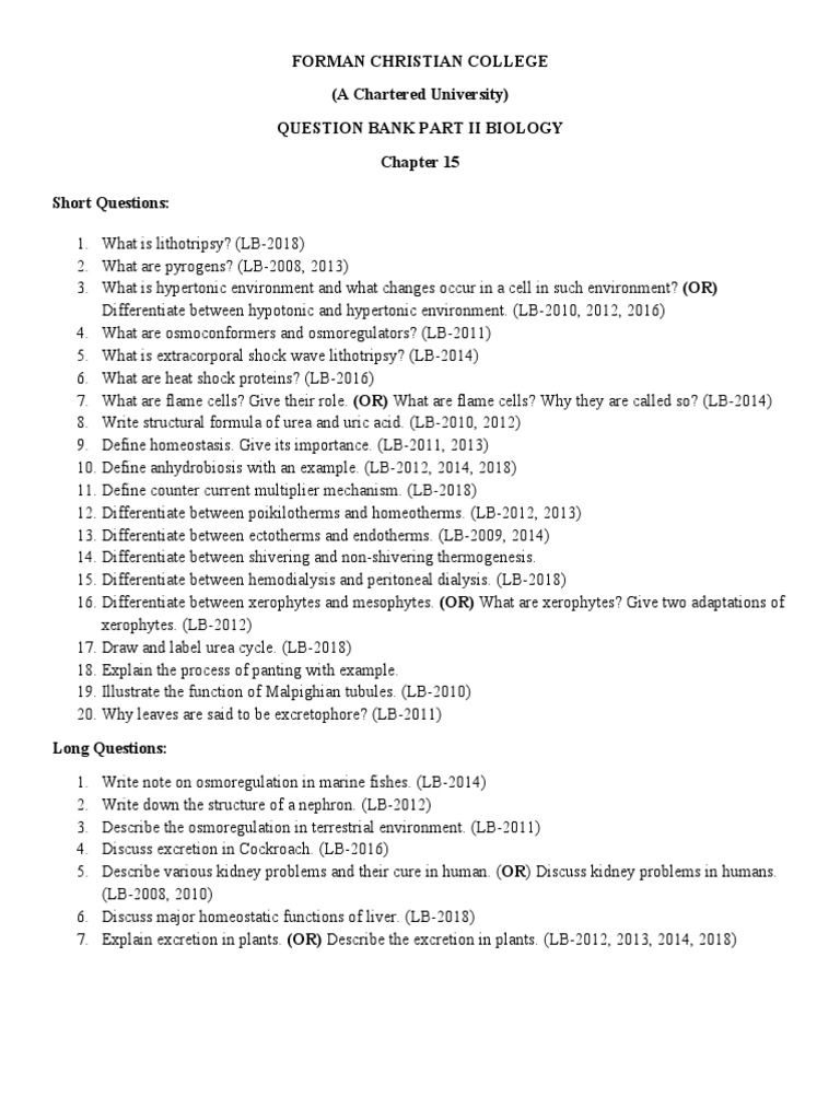 2nd Year Biology Most Important Questions | PDF | Dominance (Genetics ...