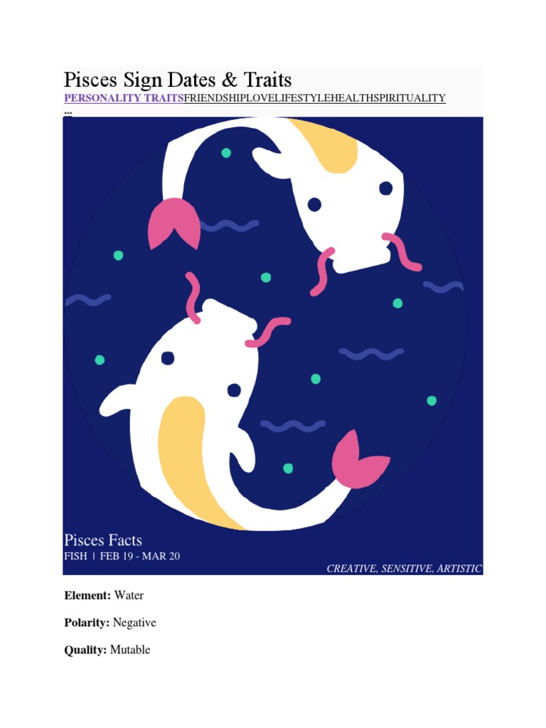 Pisces Sign Dates | PDF | Pisces (Astrology) | Planets In Astrology