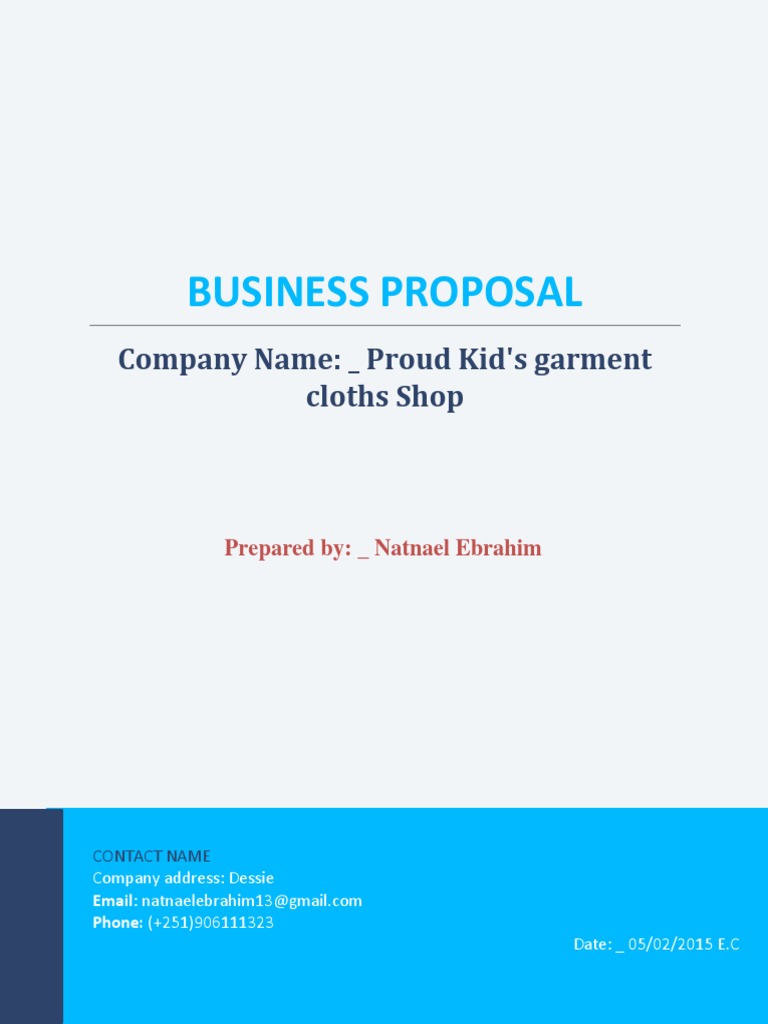 Business Proposal Template | PDF | Clothing | Financial Markets