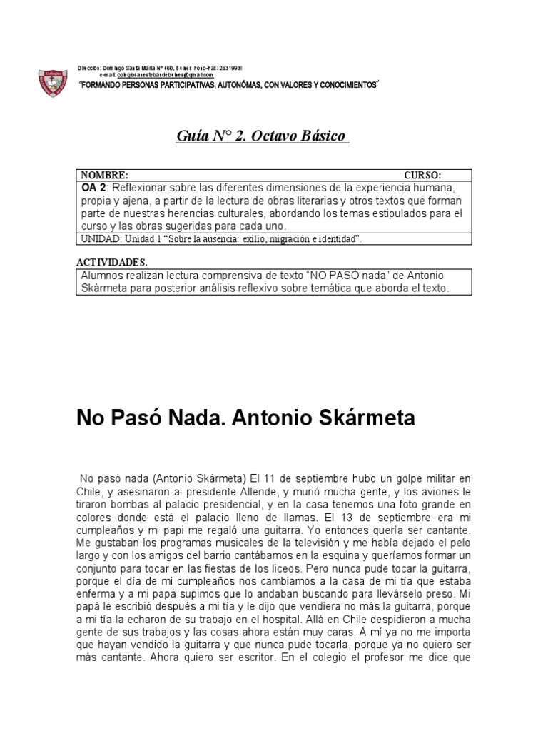 No Paso Nada Libro | PDF