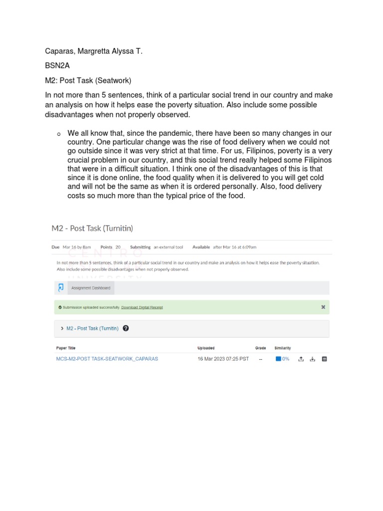 MCS-M2-POST TASK-SEATWORK_CAPARAS | PDF