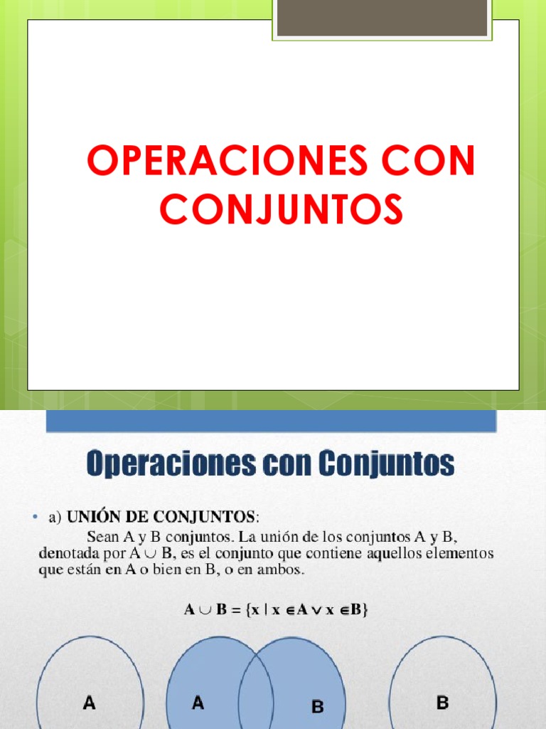 Operaciones Con Conjuntos | PDF | Expresiones lógicas | Lógica