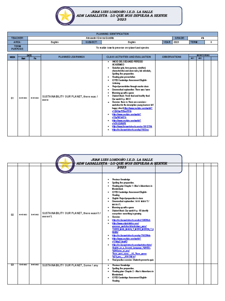 Subject Planning | PDF | English Language | Linguistics