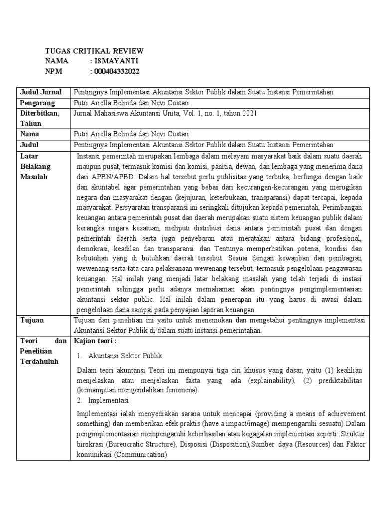 Ismayanti Akuntansi Publik TCR | PDF