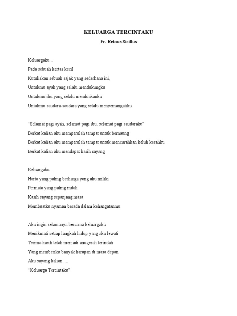 DOC - Puisi Tentang Keluargaku | PDF