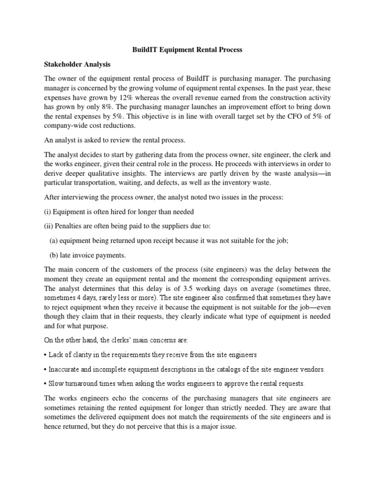 BuildIT Equipment Rental Process - Part - II | Download Free PDF ...
