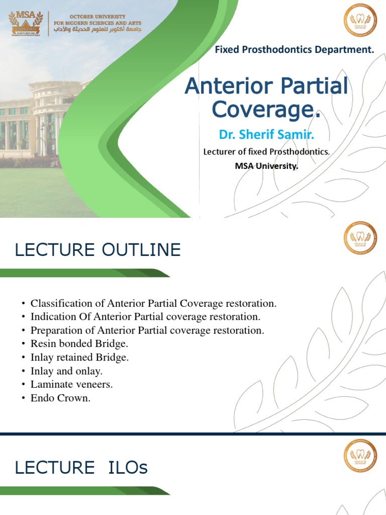 Anterior Partial Coverage DR Sherif Samir | PDF