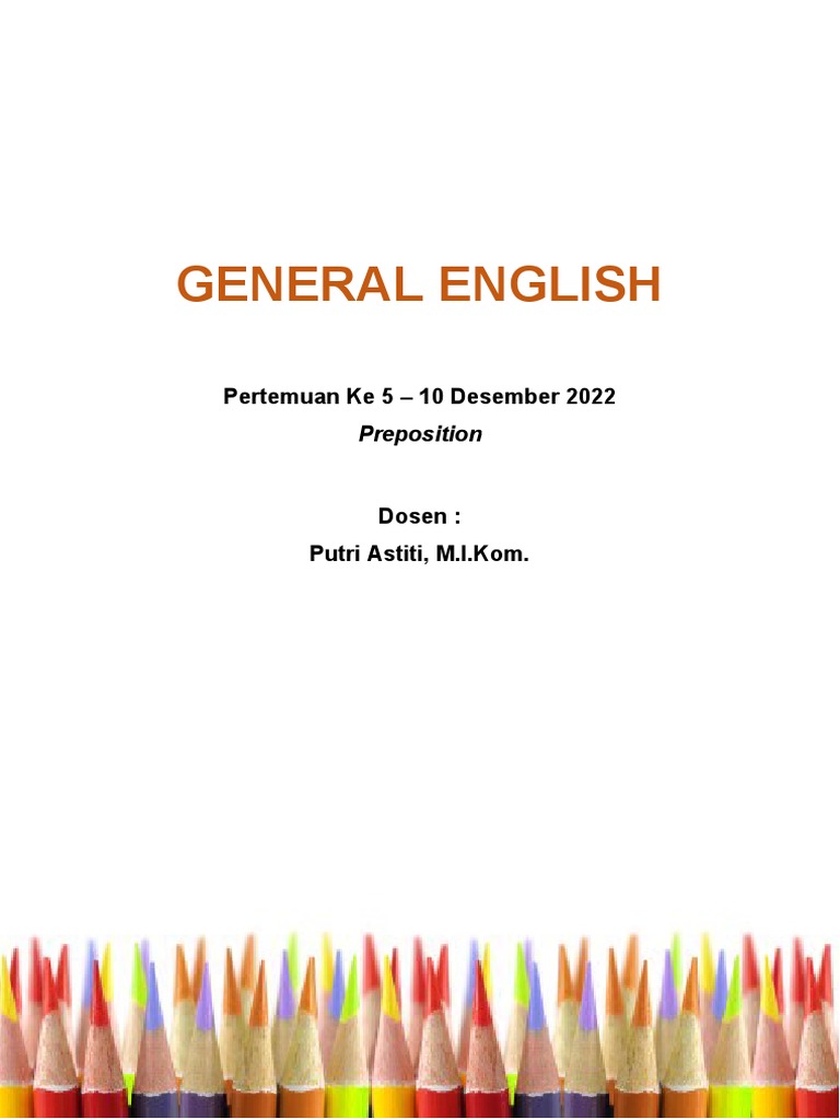 General English 5 - Preposition | PDF | Linguistics | Syntax