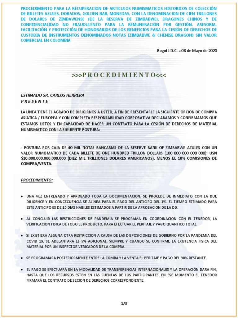 Postura y Procedimiento - Carlos Herrera - Blue Zim 100T Notes ...