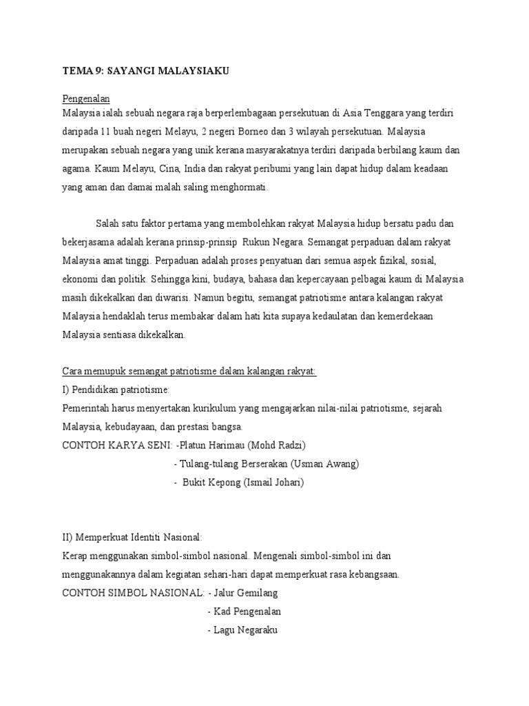 Kit Karangan Sayangi Malaysiaku | PDF