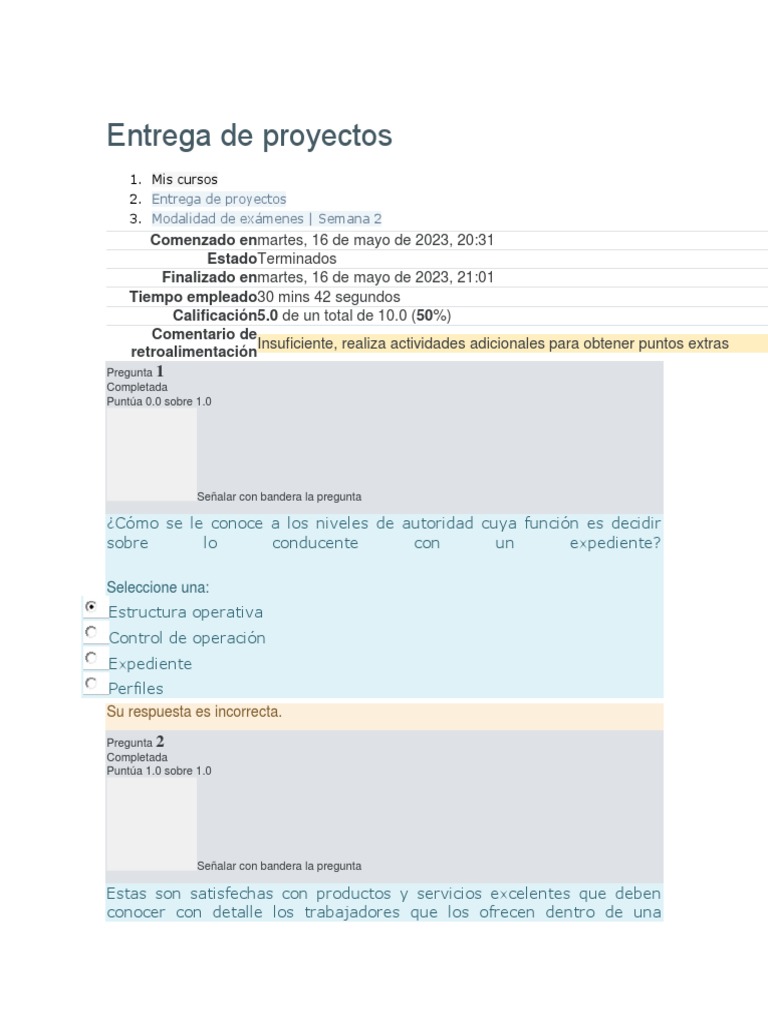 Entrega de Proyectos Examen Semana 2 | PDF | Cliente | Business