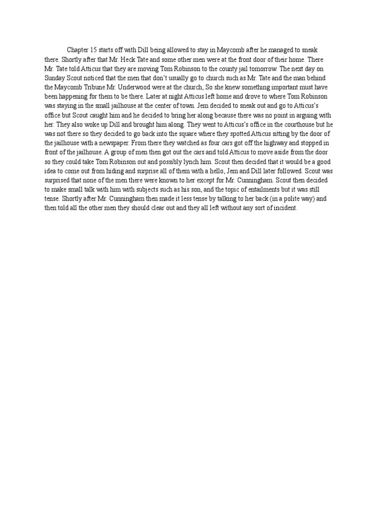 TKAM Chapter 15 Summary | PDF