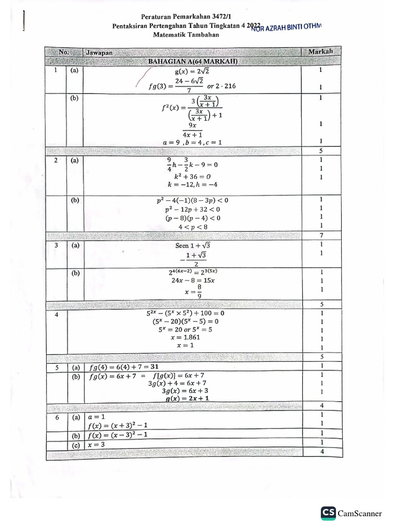 AddMath Answer Paper 1 | PDF