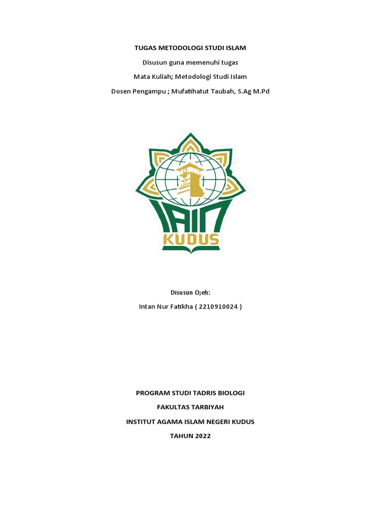 Tugas Metodologi Studi Islam | PDF