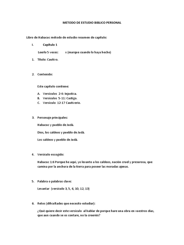 Metodo de Estudio Biblico Personal | PDF | Cristo (título) | Creencia religiosa y doctrina