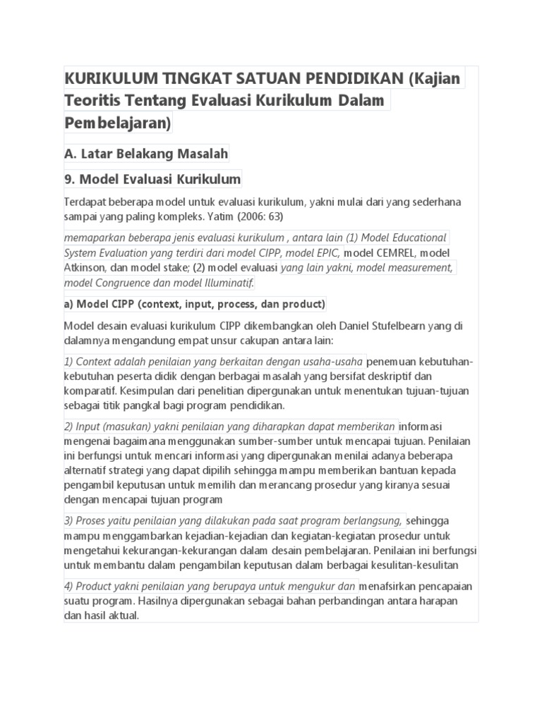 Model Model Kurikulum | PDF