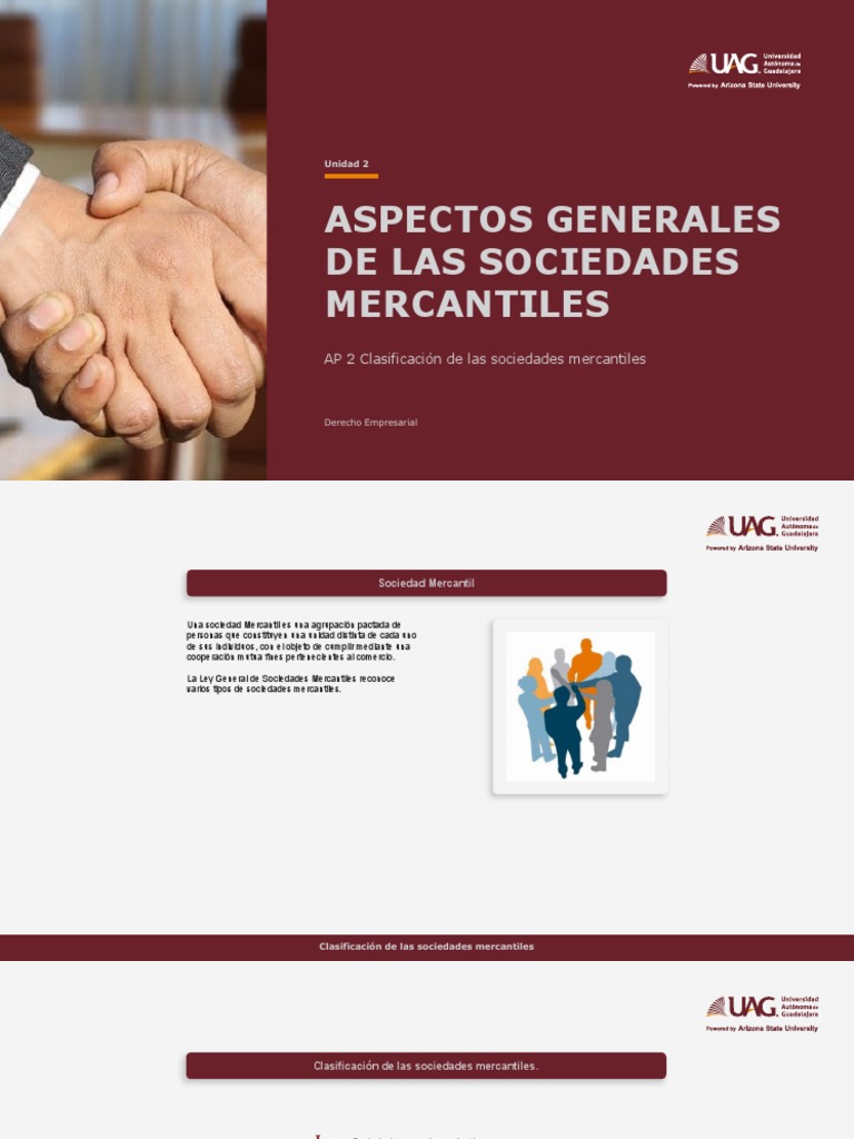 0.3 Clasificación de Las Sociedades Mercantiles - H5P - CoursePresentation | PDF | Sociedad de ...