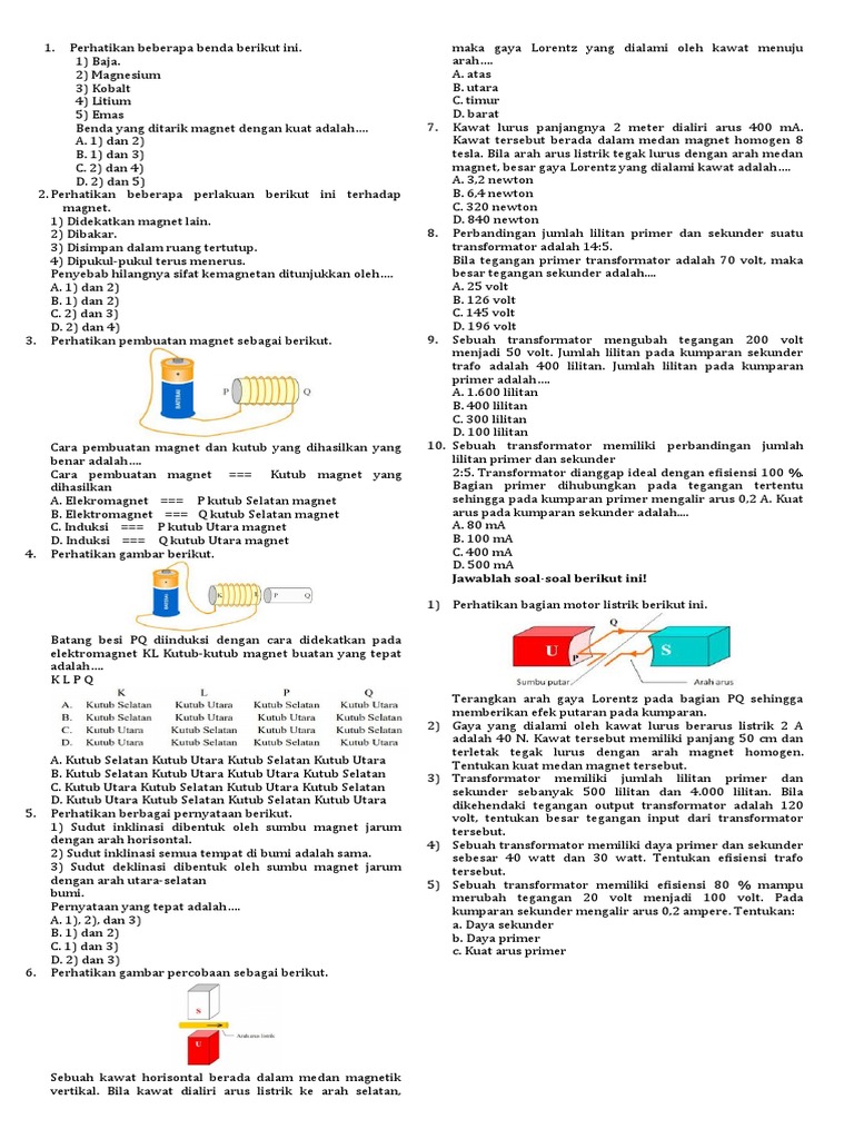 Contoh Soal Induksi Elektromagnetik | PDF