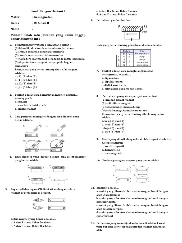 Contoh Soal Medan Magnet | PDF | Sains & Matematika