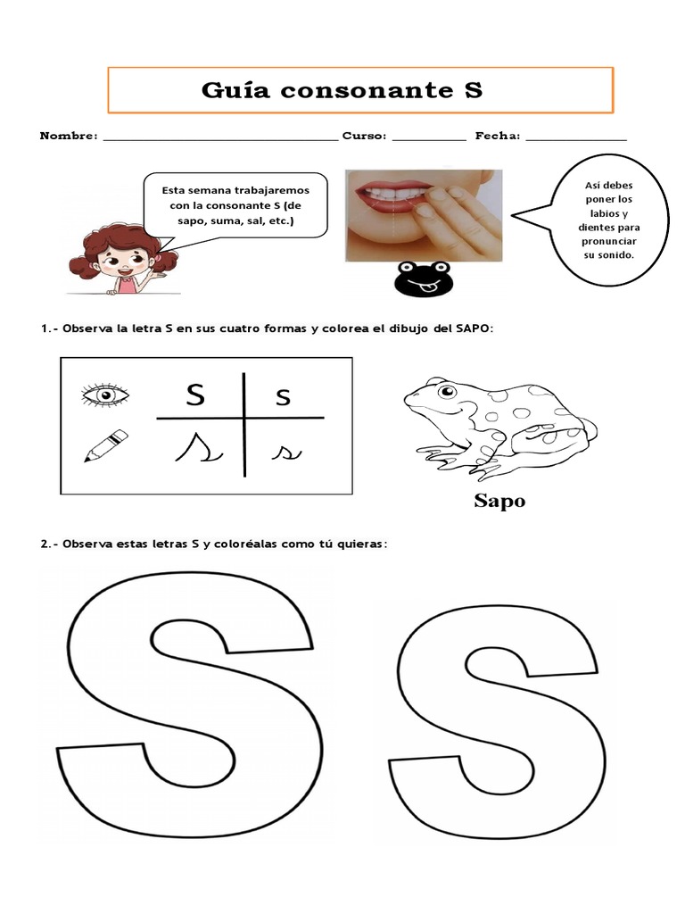 Actividades Didácticas con la Letra S | PDF | Lingüística ...
