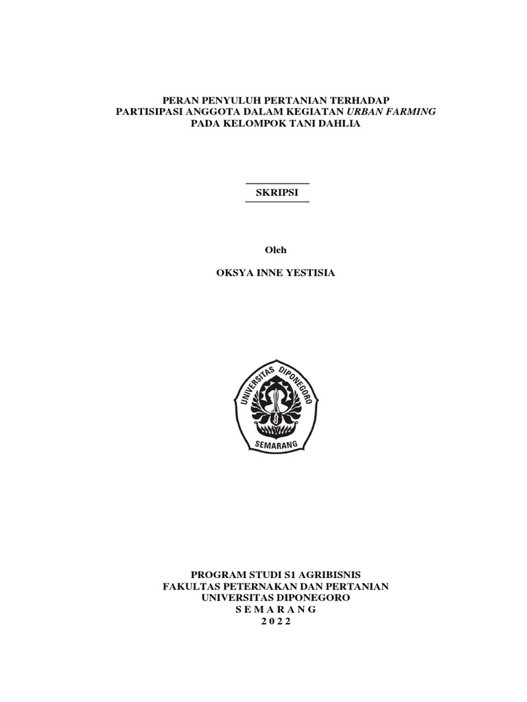 Skripsi Peran Penyuluh Pertanian | PDF Skripsi Peran Penyuluh Pertanian | PDF