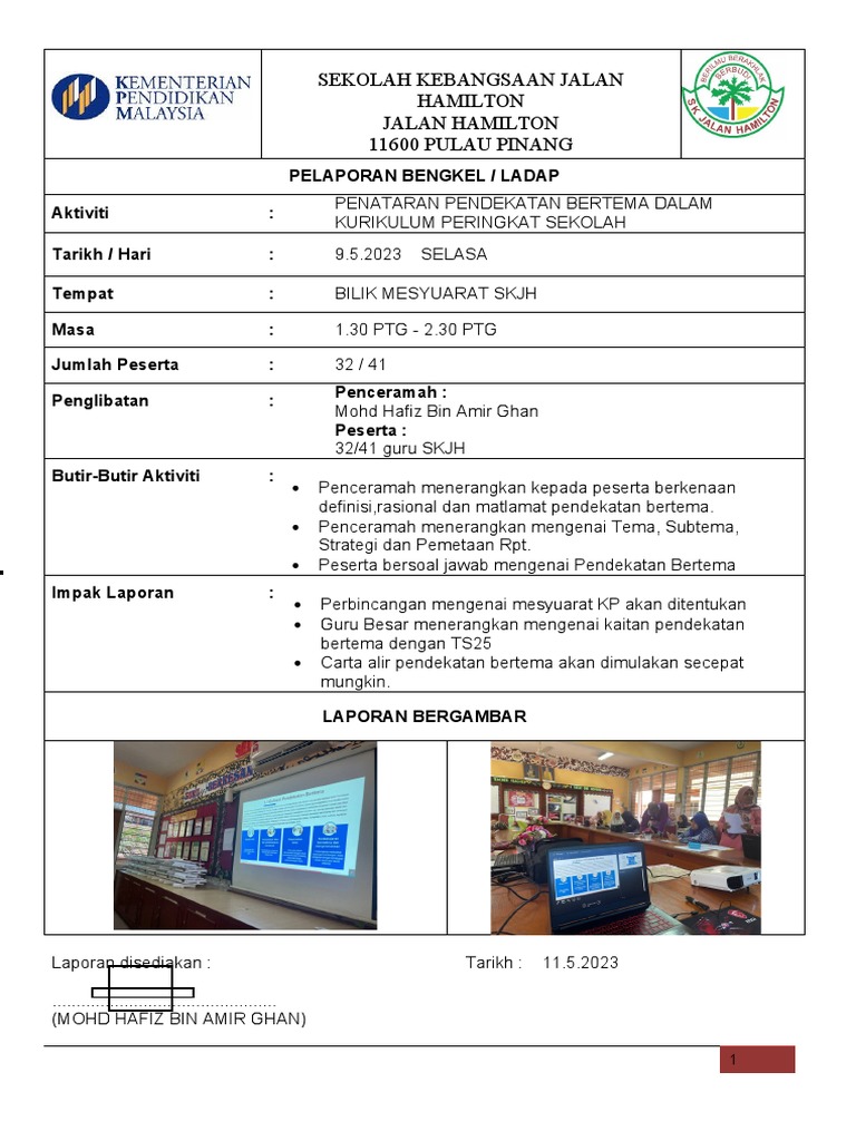 Laporan Ladap Pendekatan Bertema SKJH | PDF