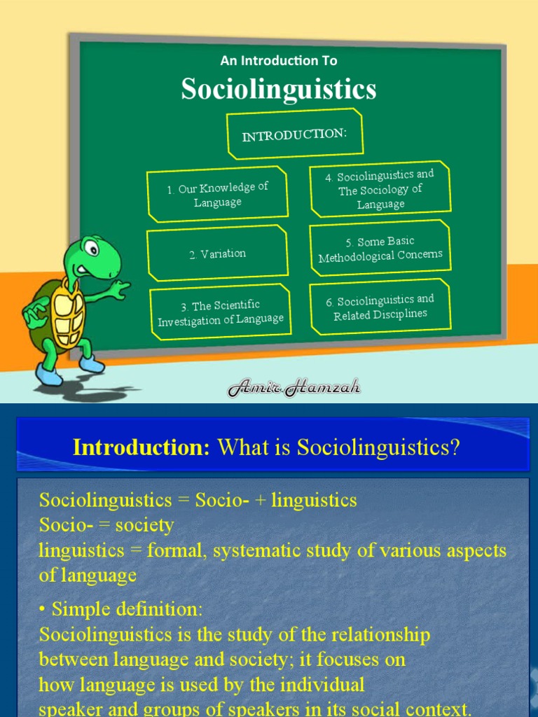1 A An Introduction To Sociolinguistics - Variation | PDF ...