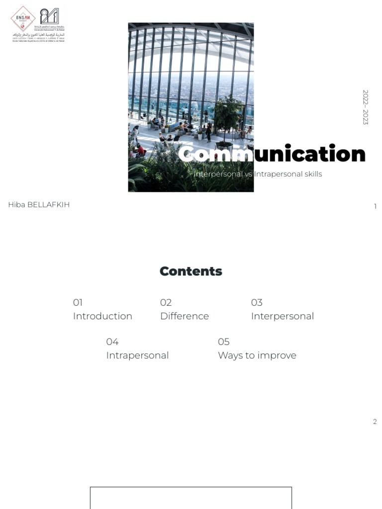 Intra Vs Inter | PDF | Communication | Interpersonal Relationships