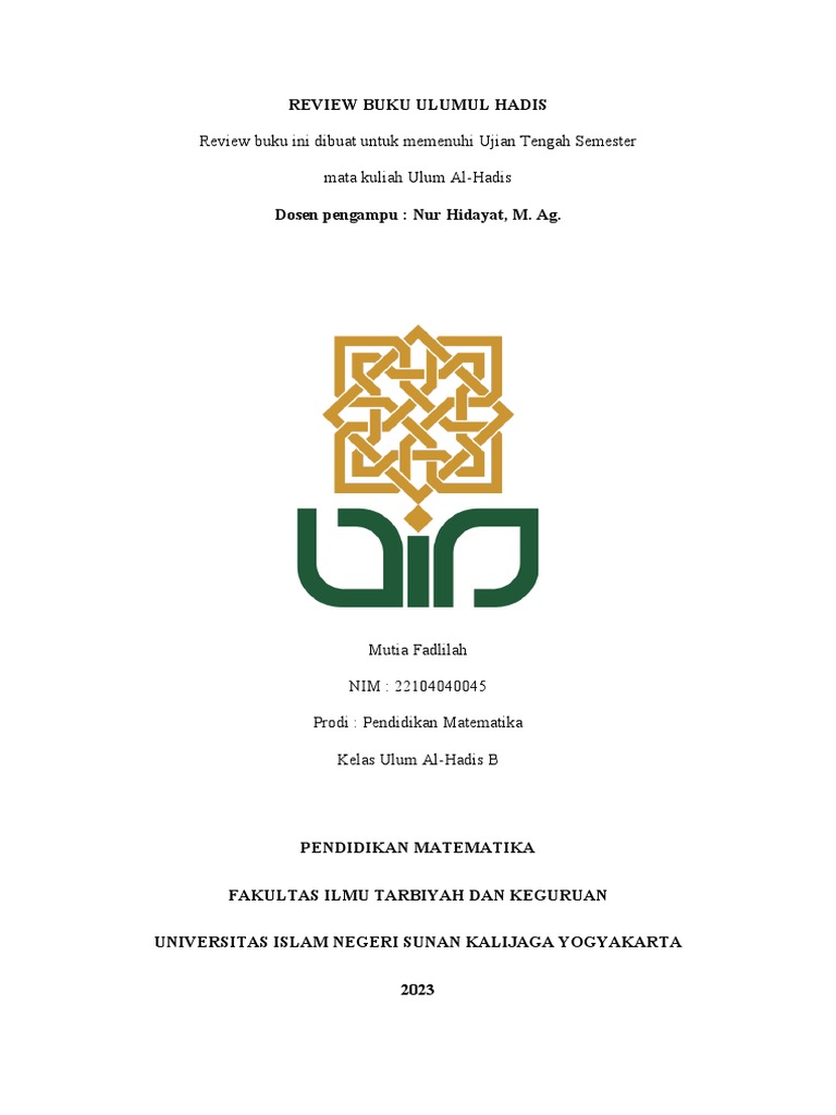 Review Buku Ulum Hadis | PDF
