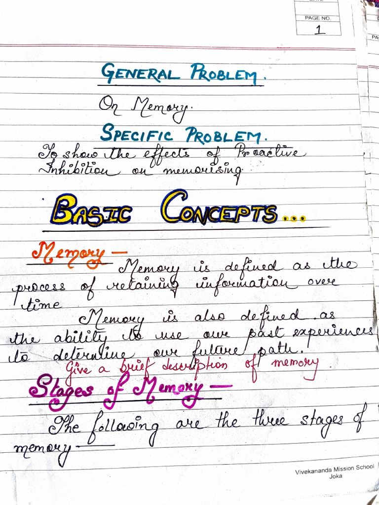 Proactive Inhibition Practical | PDF