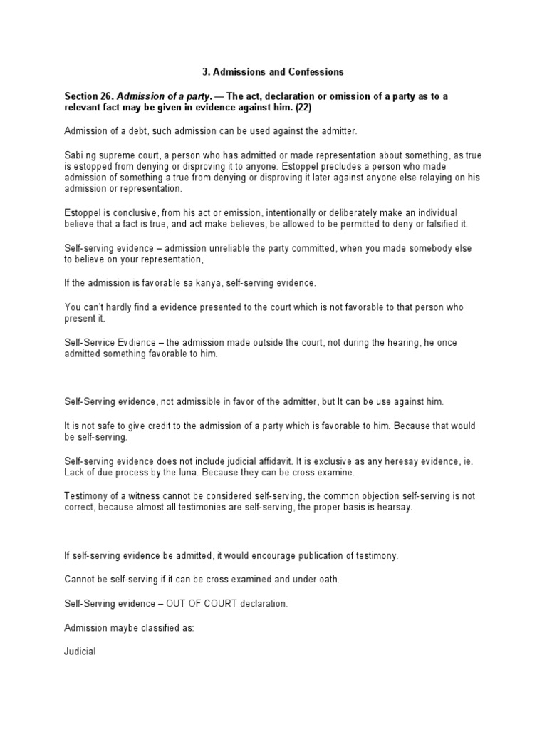 Evidence Reviewer Day 6 | PDF | Confession (Law) | Evidence (Law)