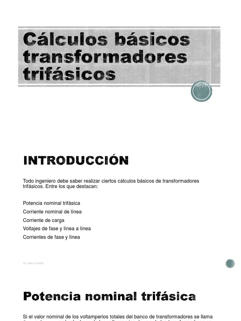 C3. Cálculos Básicos de Transformadores | PDF | Transformador | Poder (Física)
