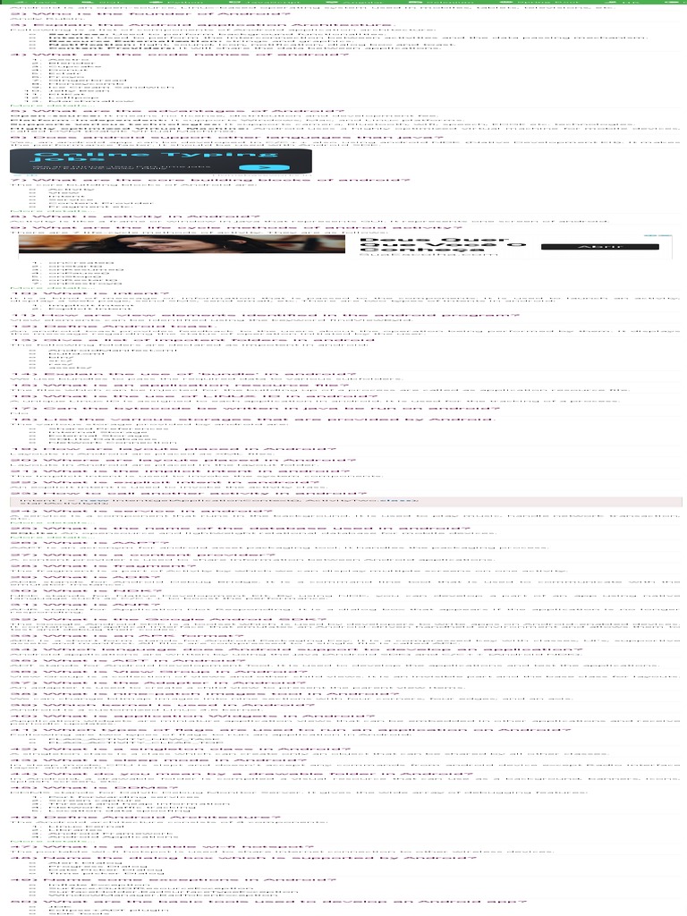 Android Interview Questions 2023 javatpoint | PDF