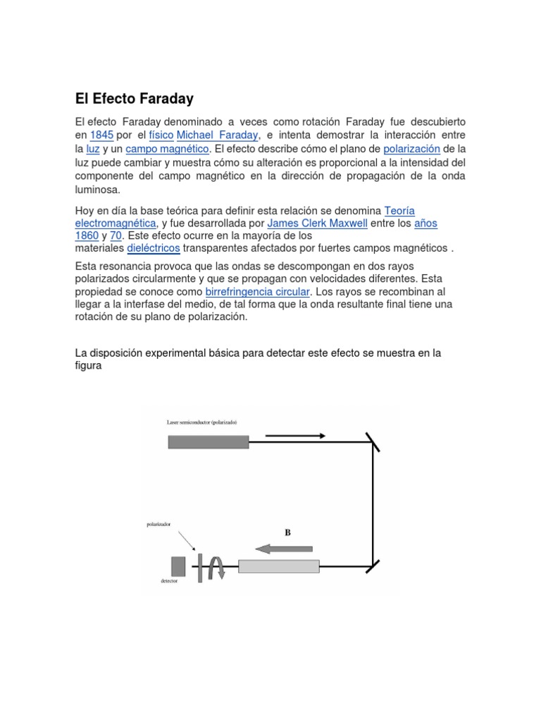 El Efecto Faraday 2 | PDF | Inducción electromagnética | Electromagnetismo