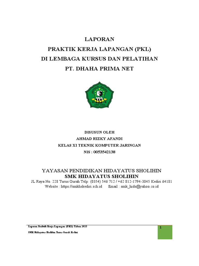 Contoh Laporan PKL | PDF
