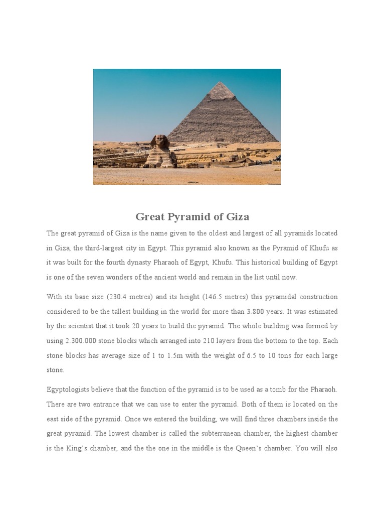 Great Pyramid of Giza | PDF