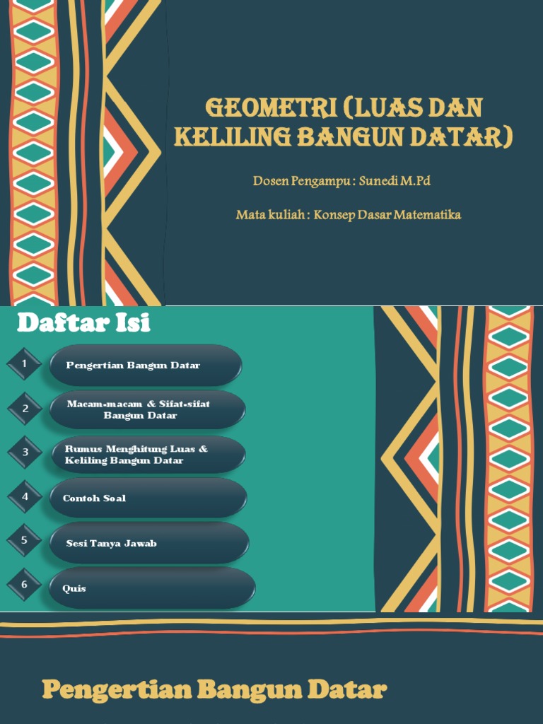 MTK Geometri Luas Dan Keliling Bangun Datar | PDF