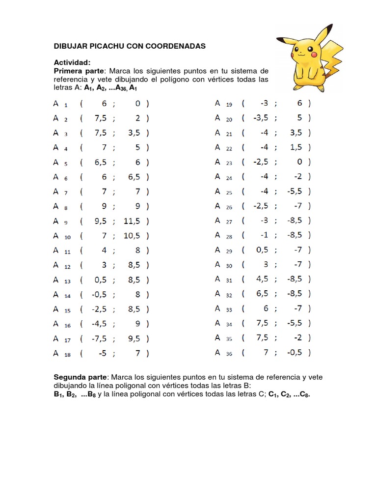 Dibujo de Pikachu con Coordenadas | PDF | Métodos y materiales de enseñanza