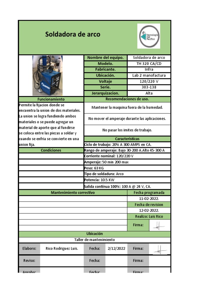 Prac3 Ri Ro Luis - XLSX | PDF | Soldadura | Construcción