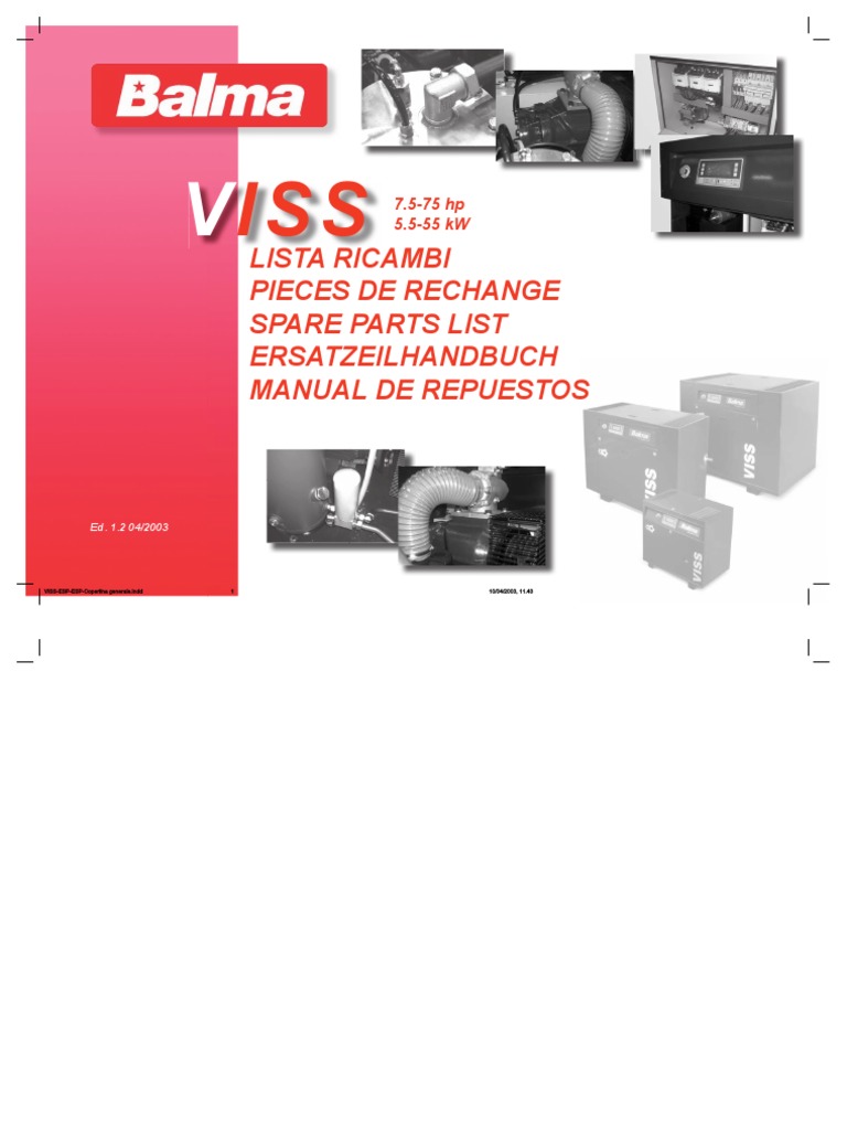 VISS - VT 7.5 - 75 Spare Parts List 2003 | PDF