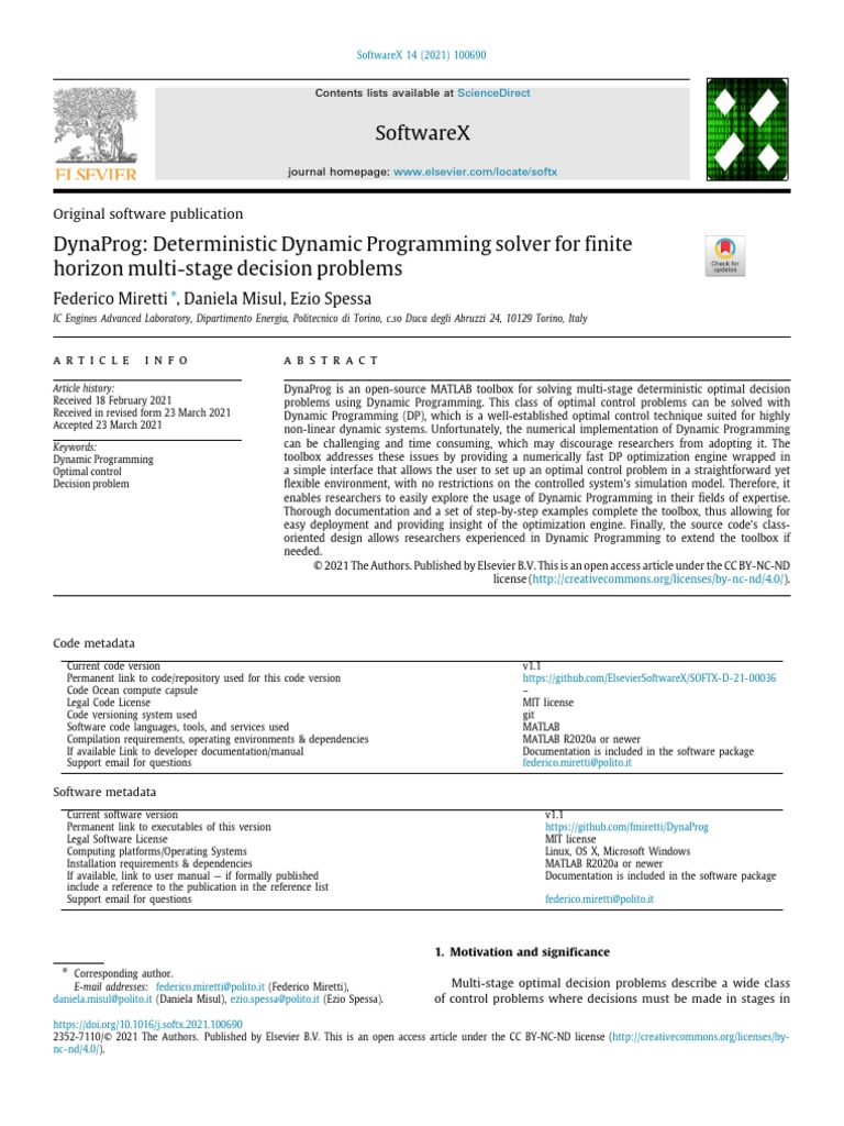 Article 2 | PDF | Mathematical Optimization | Dynamic Programming