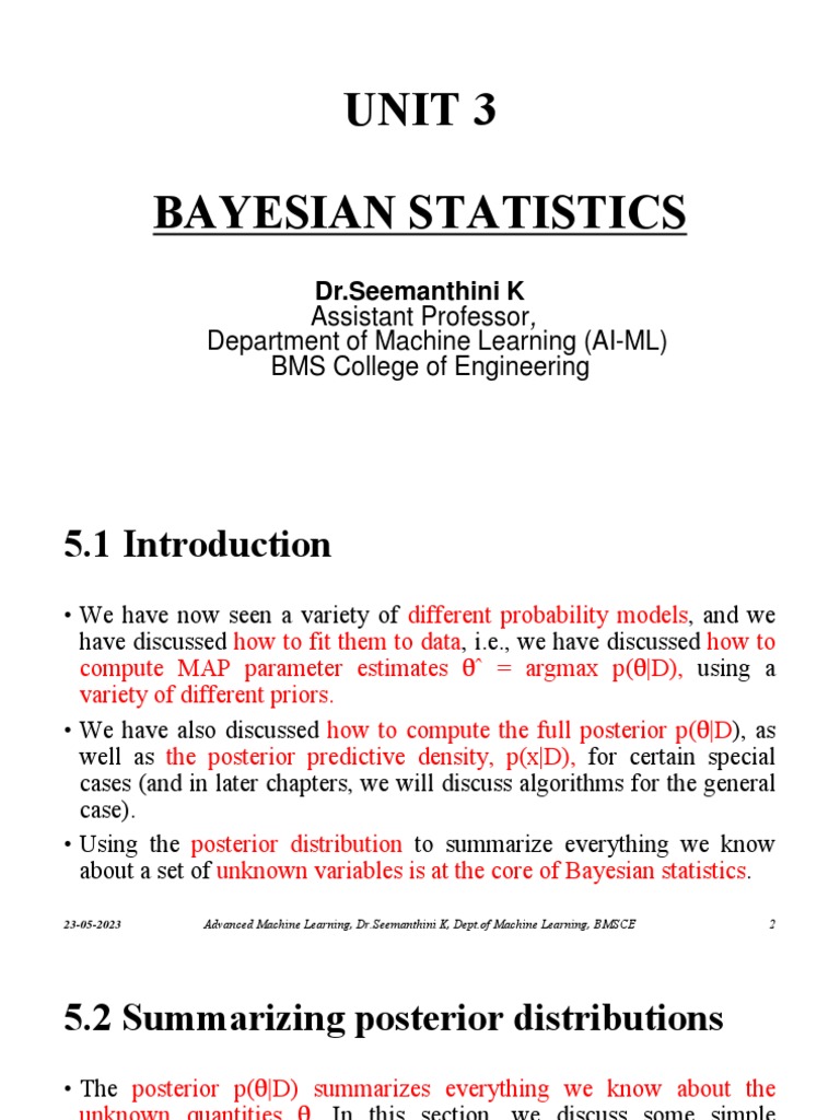 Unit 3 Bayesian Statistics Pdf Akaike Information Criterion Bayesian Inference