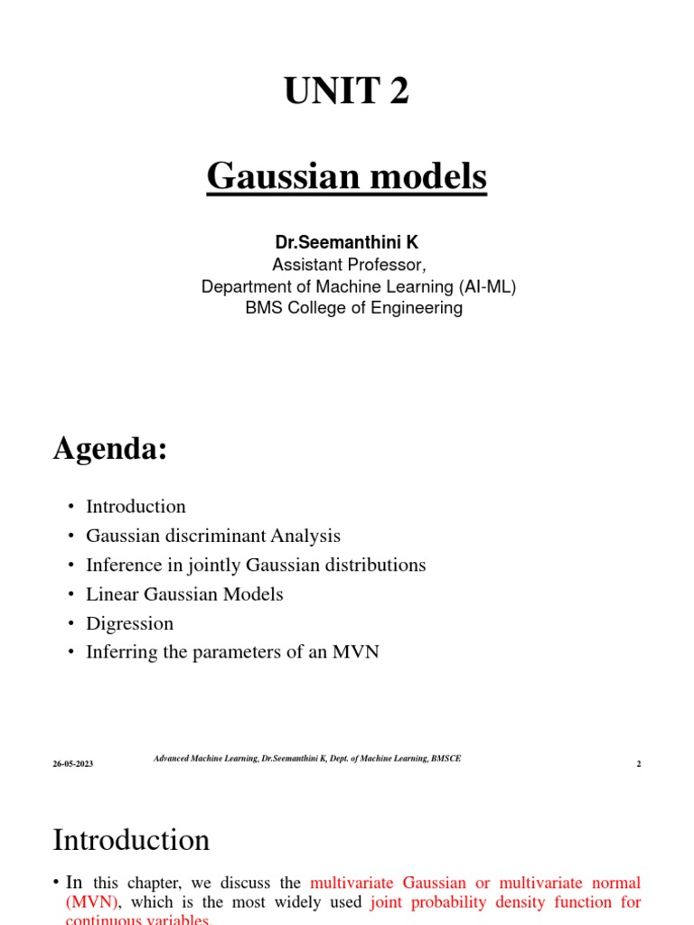 Unit 2 - Gaussian Models | PDF