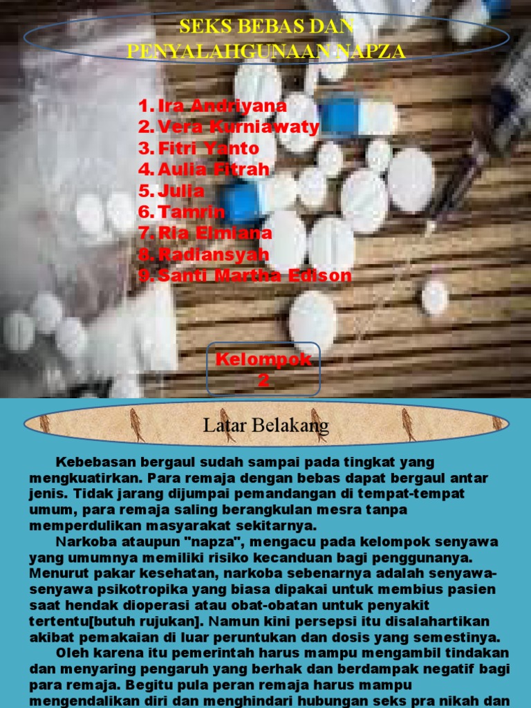 Seks Bebas Dan Penyalahgunaan NAPZA - Klp2 | PDF | Ilmu Sosial | Gaya Hidup